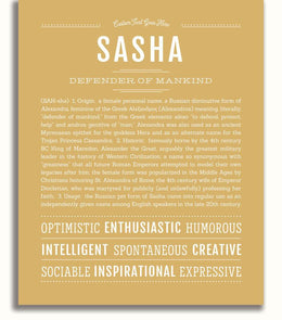 Sasha | Name Art Print – Name Stories