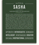 Sasha | Name Art Print – Name Stories