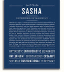 Sasha | Name Art Print – Name Stories