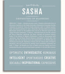 Sasha | Name Art Print – Name Stories