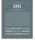 Saul Personalized Name Meaning Art Prints – Name Stories