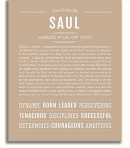 Saul Personalized Name Meaning Art Prints – Name Stories