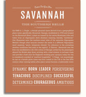 Savannah | Name Art Print – Name Stories