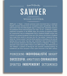 Sawyer (female) | Name Art Print – Name Stories