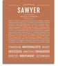 Sawyer Personalized Name Meaning Art Prints – Name Stories