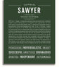 Sawyer Personalized Name Meaning Art Prints – Name Stories