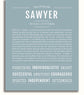 Sawyer Personalized Name Meaning Art Prints – Name Stories