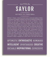 Saylor | Name Art Print – Name Stories