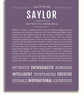 Saylor Personalized Name Meaning Art Prints – Name Stories
