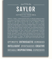 Saylor | Name Art Print – Name Stories