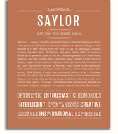 Saylor | Name Art Print – Name Stories