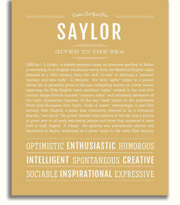 Saylor | Name Art Print – Name Stories