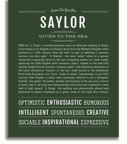 Saylor | Name Art Print – Name Stories