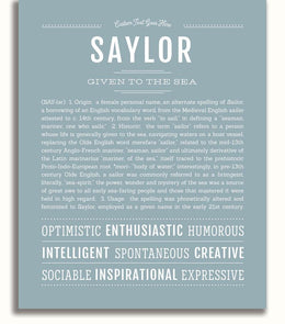 Saylor | Name Art Print – Name Stories
