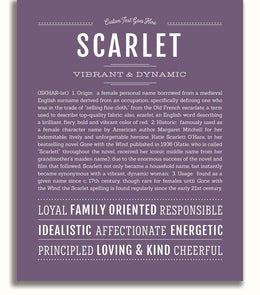 Scarlet | Name Art Print – Name Stories