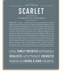 Scarlet Personalized Name Meaning Art Prints – Name Stories