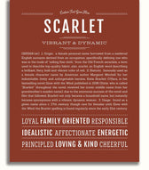 Scarlet Personalized Name Meaning Art Prints – Name Stories