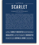 Scarlet Personalized Name Meaning Art Prints – Name Stories