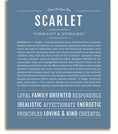 Scarlet Personalized Name Meaning Art Prints – Name Stories