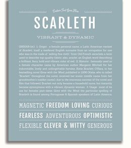 Scarleth Personalized Name Meaning Art Prints – Name Stories