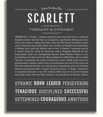 Scarlett Personalized Name Meaning Art Prints – Name Stories