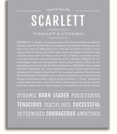 Scarlett Personalized Name Meaning Art Prints – Name Stories