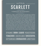 Scarlett Personalized Name Meaning Art Prints – Name Stories