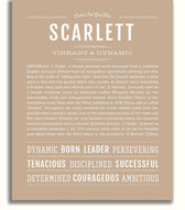 Scarlett Personalized Name Meaning Art Prints – Name Stories