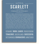 Scarlett Personalized Name Meaning Art Prints – Name Stories