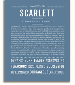Scarlett | Name Art Print – Name Stories