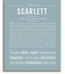 Scarlett Personalized Name Meaning Art Prints – Name Stories