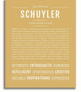Schuyler Personalized Name Meaning Art Prints – Name Stories