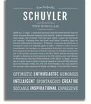 Schuyler Personalized Name Meaning Art Prints – Name Stories
