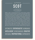Scot Personalized Name Meaning Art Prints – Name Stories