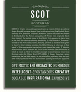 Scot Personalized Name Meaning Art Prints – Name Stories