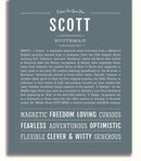Scott Personalized Name Meaning Art Prints – Name Stories