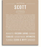 Scott Personalized Name Meaning Art Prints – Name Stories
