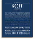 Scott Personalized Name Meaning Art Prints – Name Stories