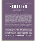 Scottlyn Personalized Name Meaning Art Prints – Name Stories