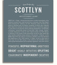Scottlyn Personalized Name Meaning Art Prints – Name Stories