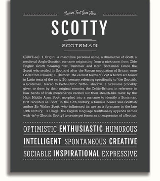 Scotty (male) | Name Art Print – Name Stories