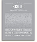 Scout Personalized Name Meaning Art Prints – Name Stories