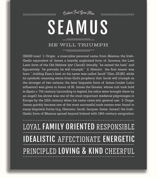 Seamus | Name Art Print – Name Stories
