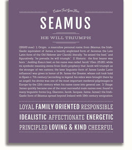 Seamus | Name Art Print – Name Stories