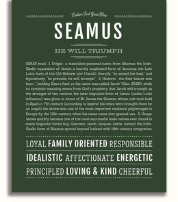 Seamus | Name Art Print – Name Stories