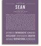 Sean Personalized Name Meaning Art Prints – Name Stories