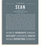 Sean Personalized Name Meaning Art Prints – Name Stories