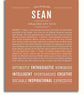 Sean Personalized Name Meaning Art Prints – Name Stories