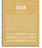 Sean Personalized Name Meaning Art Prints – Name Stories