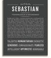 Sebastian Personalized Name Meaning Art Prints – Name Stories